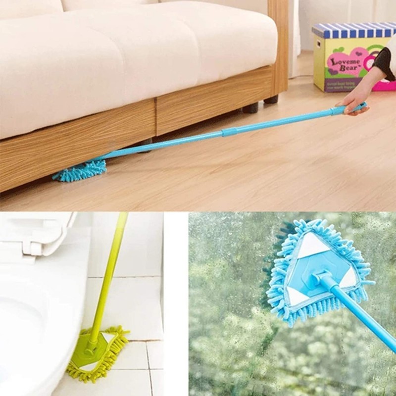Telescopic Microfiber Mop With Long Handle, Extendable Triangle Mop ...