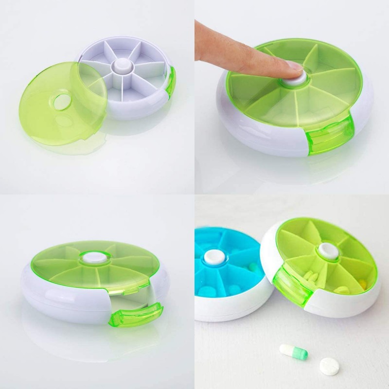 Plastic Pill Storage Organizer - Pills Round Case Box For Traveling ...