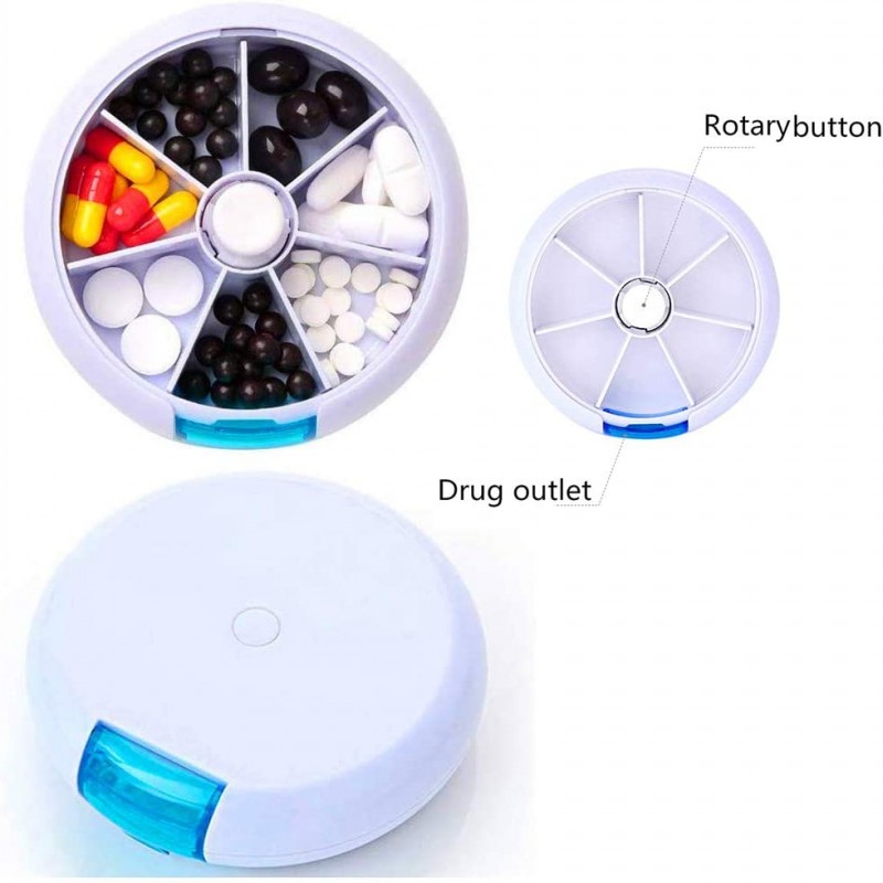 Plastic Pill Storage Organizer - Pills Round Case Box For Traveling ...