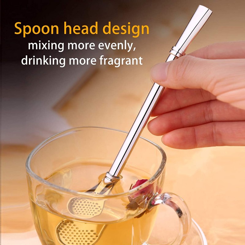 Stainless Steel Straw Filter Spoon - Metal Drinking Straw - NY-Store