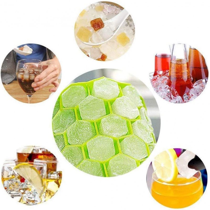 Honeycomb Ice Tray With Lid - Reusable Flexible Stackable Ice Trays ...