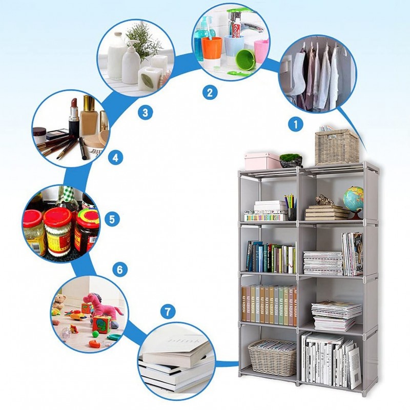 Foldable Bookshelf Open Bookcase - Space-Saving Book Shelf Organizer ...