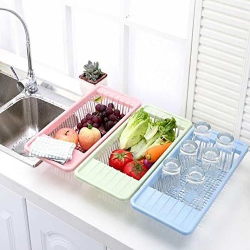 Over The Sink Dish Drainer Basket - Fruit Vegetable Washing Basket - NY ...