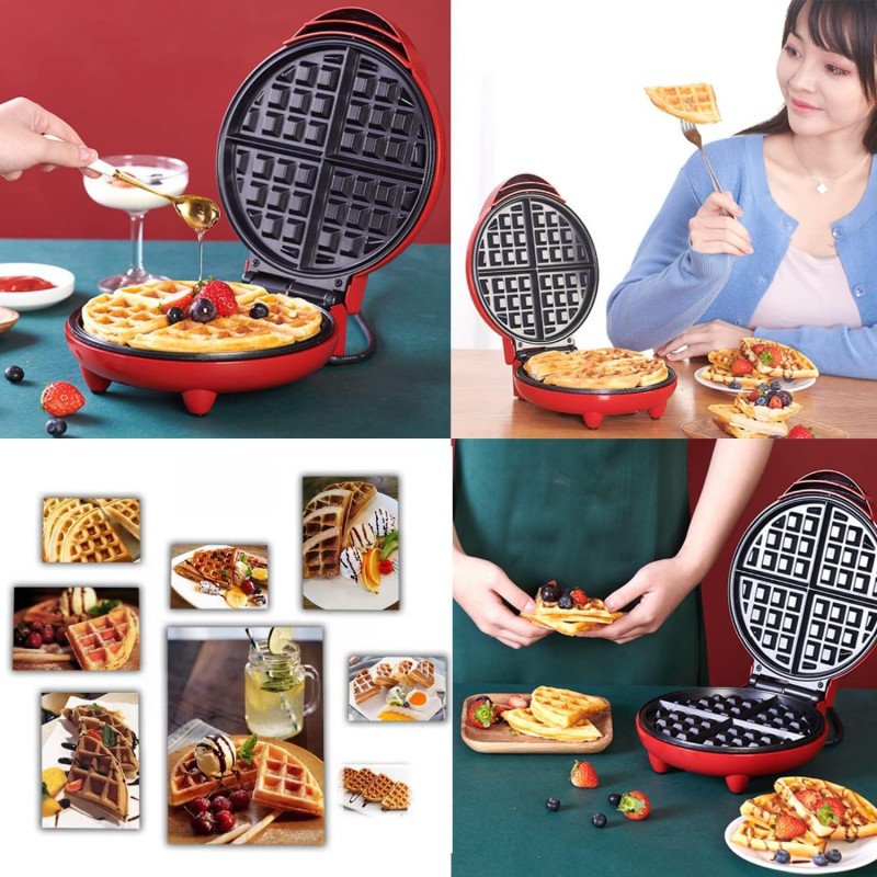 Mini Non-Stick Waffles Maker - Portable Electric Waffle Iron Machine ...