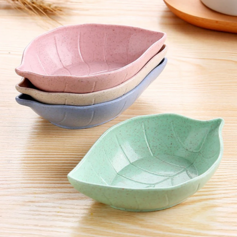 (Pack of 2) Multipurpose Leaf-Shape Small Seasoning Saucers Appetizer ...
