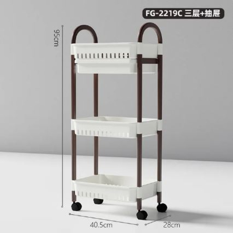 Home Storage Shelf Storage Trolley with Movable Pulley with Carts ...