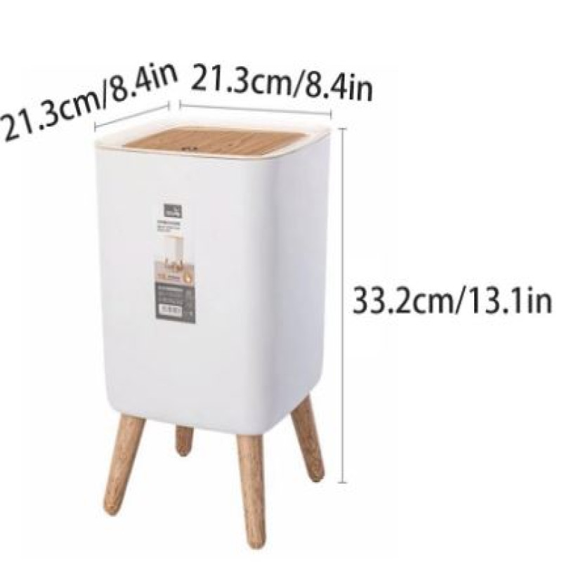Dustbin High Foot with Lid - Press Type Waste Bin Garbage Container ...