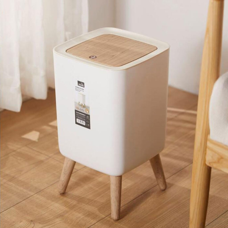 Dustbin High Foot with Lid - Press Type Waste Bin Garbage Container ...