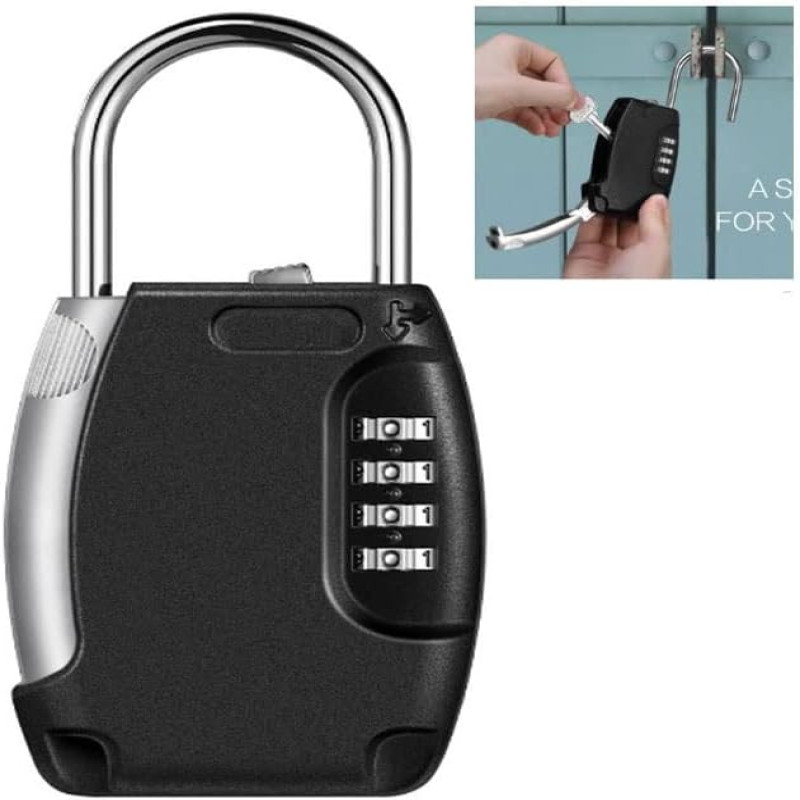 Metal Hidden Key Safe Box 4 Digital Password Combination Lock - NY-Store
