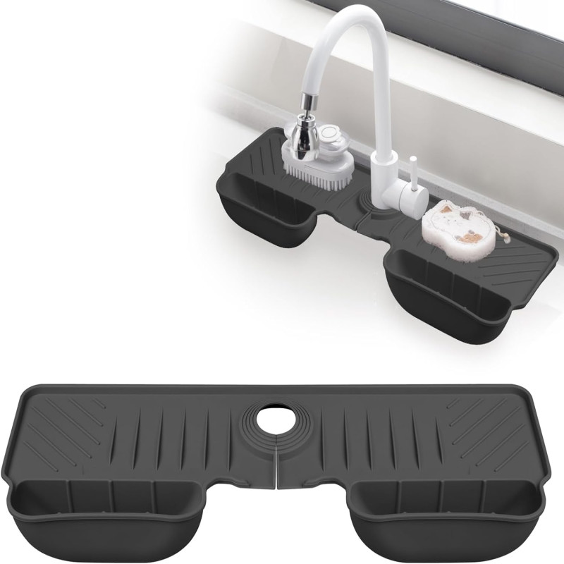 Silicone Faucet Splash Guard Mat - Faucet Water Catcher Mat Silicone ...