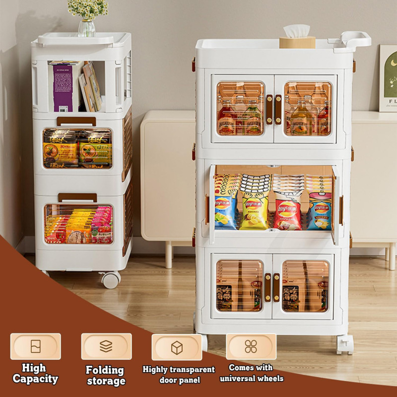 3 Levels Kitchen Trolley with Handles - Multi-Purpose Trolley with ...