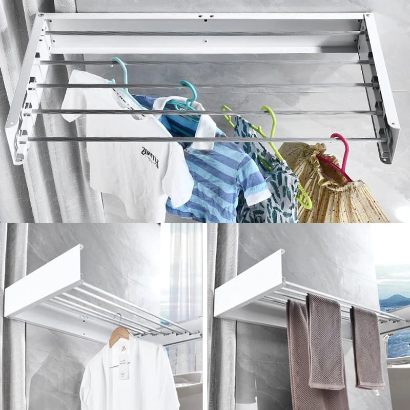 Retractable Wall Mounted Laundry Drying Rack - Clothes Drying Rack - NY ...