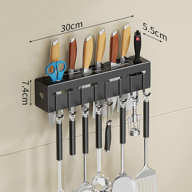 Multi-Purpose Stainless Steel Wall Mount Kitchen Shelf Knife, Spatula ...