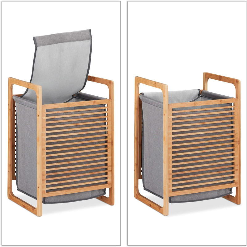 Bamboo Wood Laundry Hamper with Lid and Handles - Laundry Hamper - NY-Store