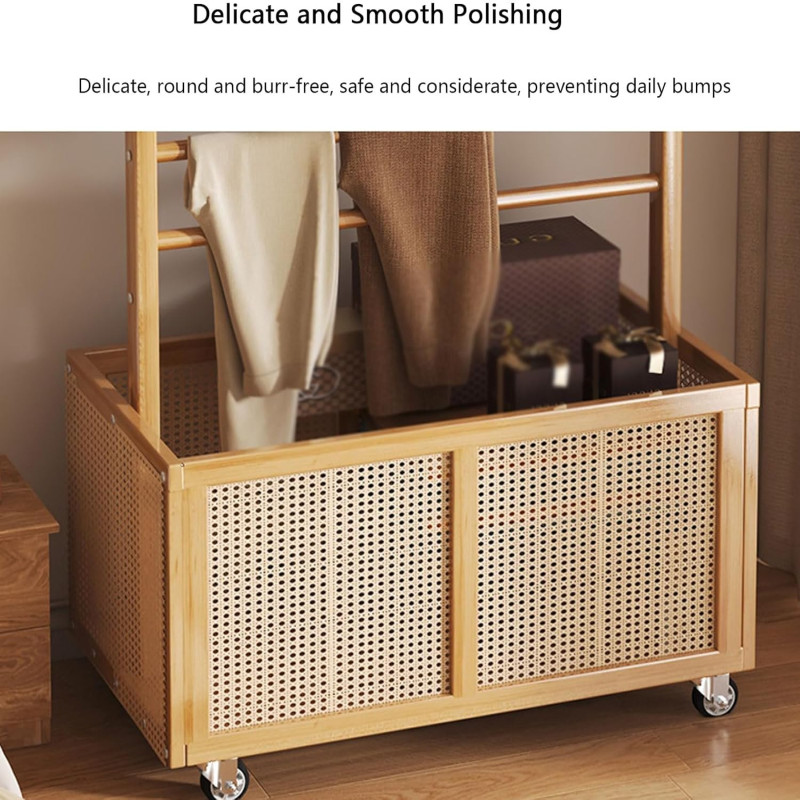 Multifunctional Bamboo Clothes Hanger - Freestanding Bamboo Clothes ...