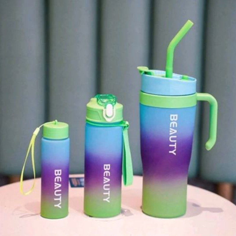 Premium 3 in 1 Beauty Water Bottles With Handle - Water Bottles ...