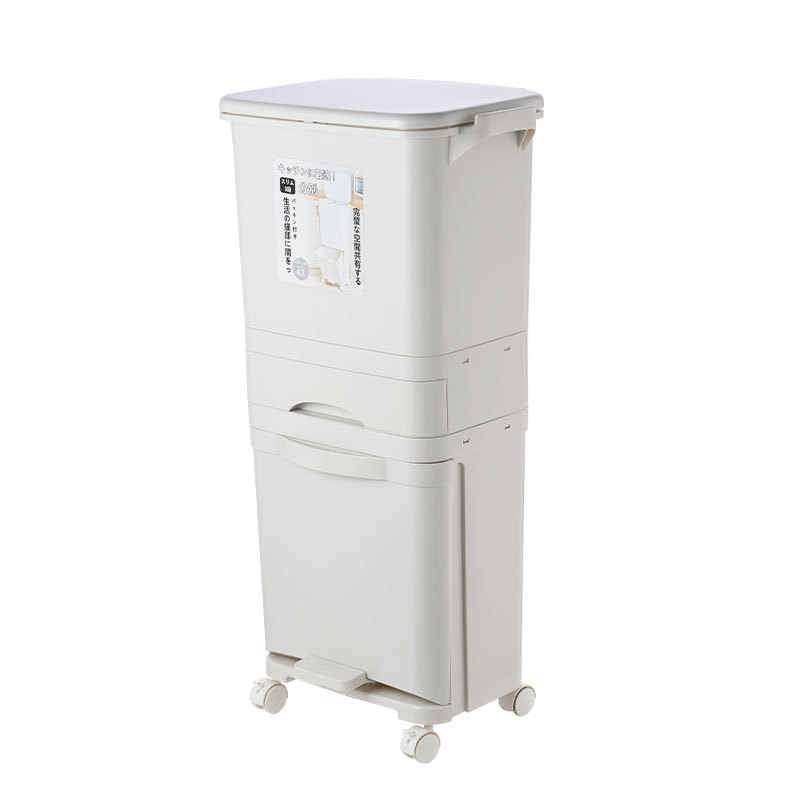 3 Layer Storage Trash Bin With Wheels 42Liters - NY-Store