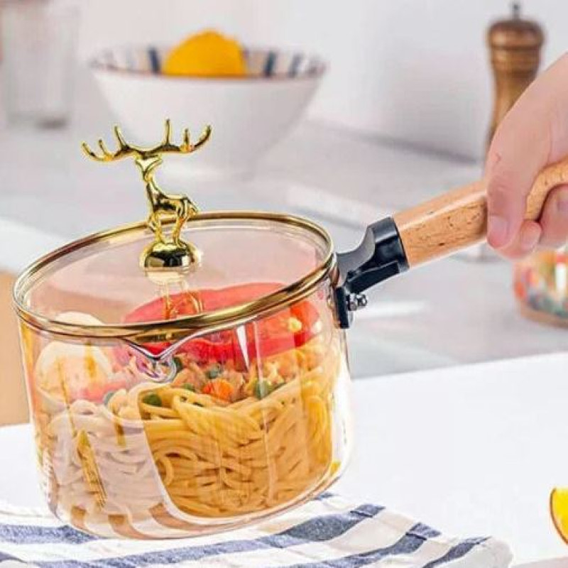 High Borosilicate Heat-Resistant Glass Pot - One-Handled Glass Pot - NY ...