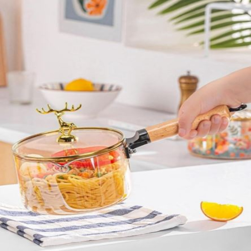 High Borosilicate Heat-Resistant Glass Pot - One-Handled Glass Pot - NY ...