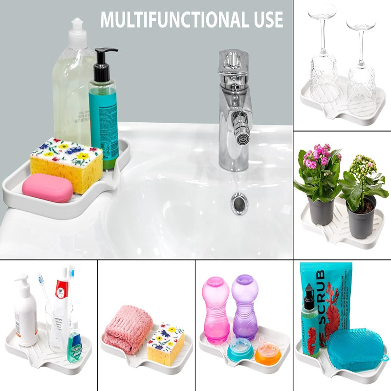 Silicone Soap Dish & Kitchen Soap Tray - Durable Rubber Soap Dish with ...