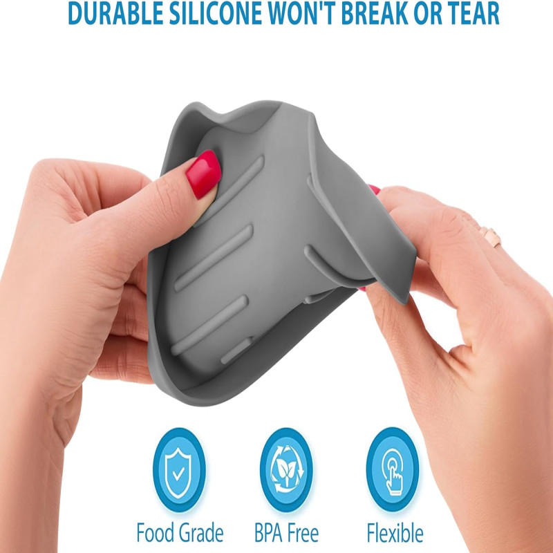Silicone Soap Dish & Kitchen Soap Tray - Durable Rubber Soap Dish with ...
