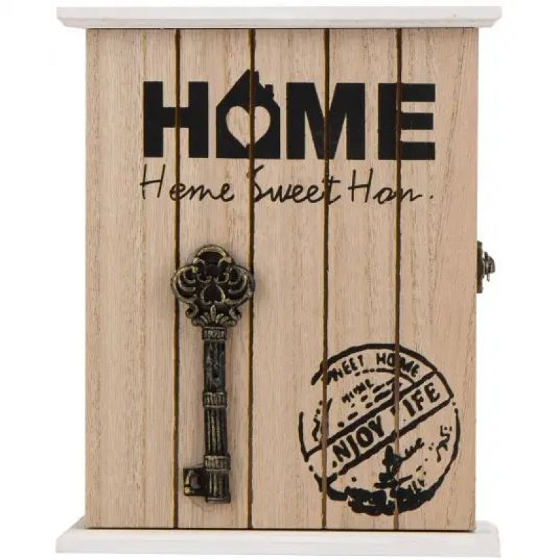 Wooden Home Sweet Home Heart Key Box Cupboard - Wooden Wall Key Holder ...