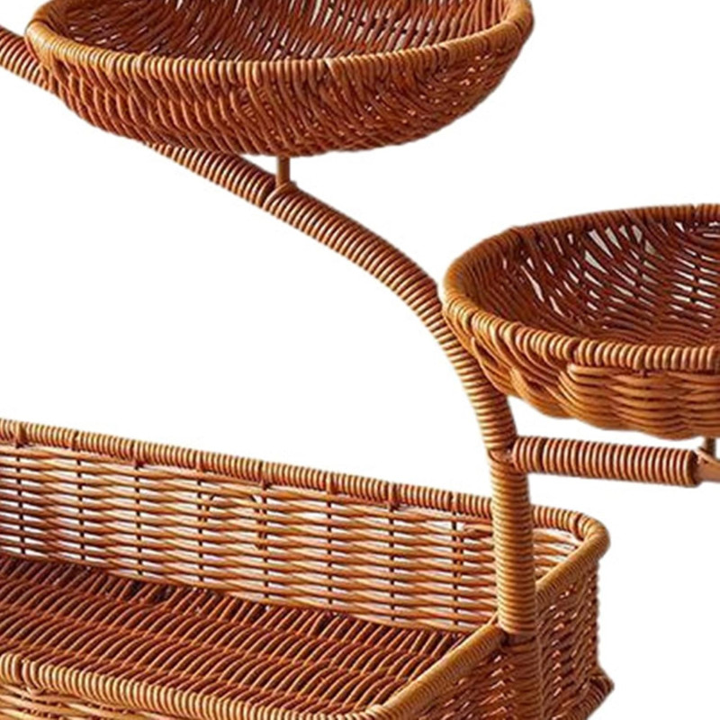 Multi Tiers Creative Rattan Fruit Vegetable Storage Basket - Fruit ...