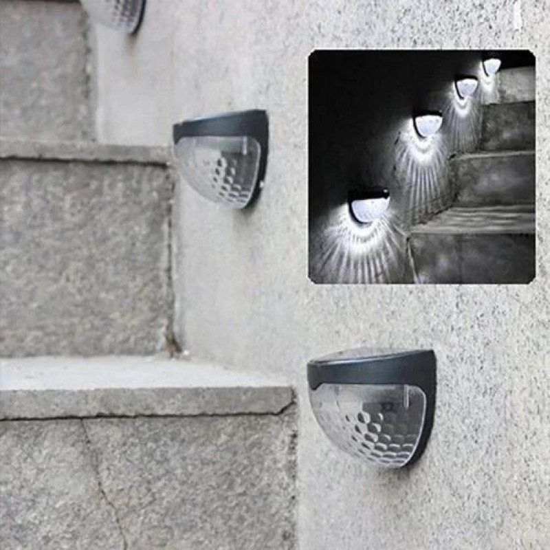 (Pack of 4) Solar Fence Post Light Semi-Circle LED Waterproof Powered ...