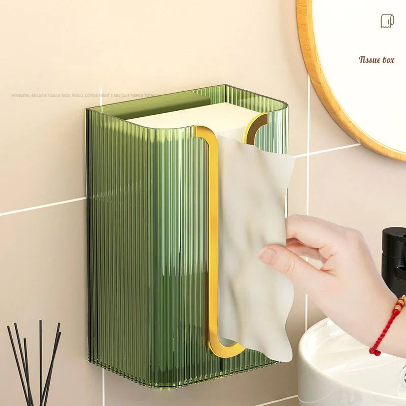 Wall Mounted Tissue Box | Acrylic Paper Towel Holder - Waterproof ...