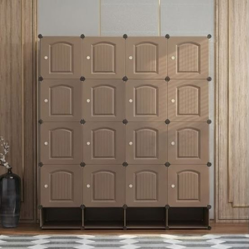 Large DIY Modular Wardrobe - Storage Closet with Hanging Rod, Shelves ...
