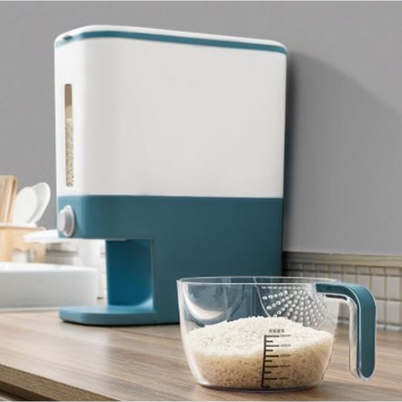 10kg Rice Dispenser - Rice Bin Container Organizer Measuring Cup