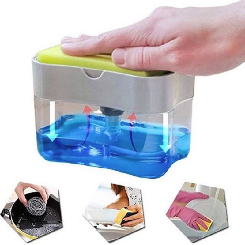 Soap Pump Dispenser with Sponge - Push Soap Dispenser - NY Store