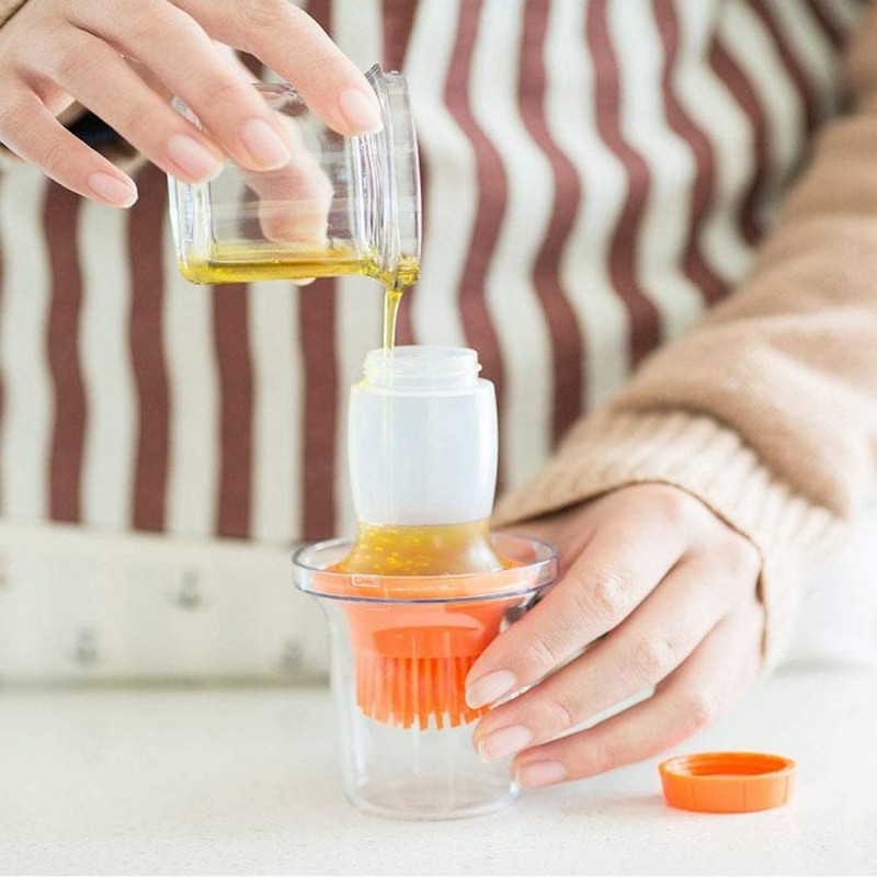 Oil Spreader Bottle - Oil Bottle with Silicone Brush - NY Store