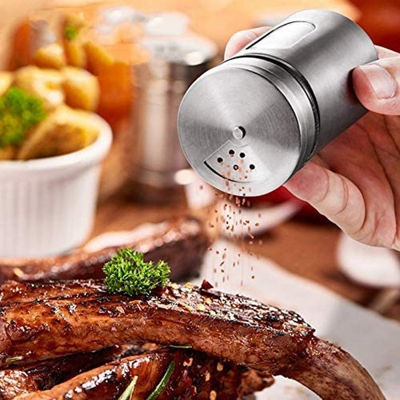 Stainless Steel Spice Jar - Seasoning Jar With Rotate Cover - NY Store